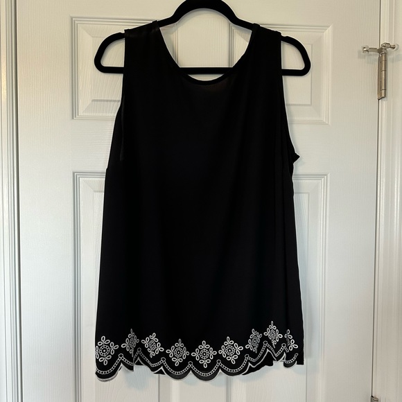 LOFT | Tops | Black Loft Tank With White Stitching | Poshmark